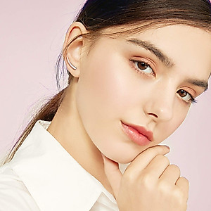 WINNICACA Ear Cuffs Hoop Climber Earrings for Women Sterling Silver Created Opal Crawler Climber Earrings Rose Gold Earrings for Women