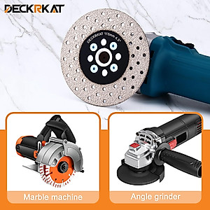 4-1/2inch Diamond Grinding Wheel Disc, Dry Cutting Diamond Blade for Angle Grinder with Dual Diamond Coverage and 5/8-11 Arbor Adaptor, Precision Cuts Grinding Polishing Granite Marble Ceramic Tile