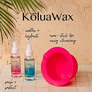 KoluaWax Premium Waxing Kit for Women - Hot Melt Wax Warmer for Hair Removal, Eyebrow, Bikini, Legs, Face, Brazilian Wax & More - Machine + 4-Pack Hard Wax Beads + Accessories, Black