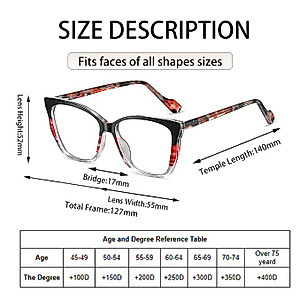 ICARA 3 Pack Oprah Style Computer Square Reading Glasses for Women Men Blue Light Blocking Readers (C5+C3+C6, 0.0)