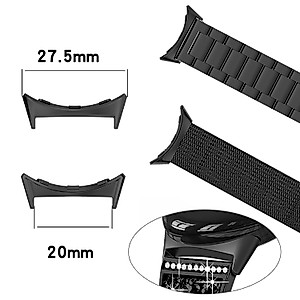 INGIDO (2 Pack) Watch Band Adapter for Google Pixel Watch 2 Connector, 20mm Stainless Steel Metal Replaceable Band Connection Adapter for Google Pixel Watch 2 2023, Pixel Watch 2022 Accessories Black