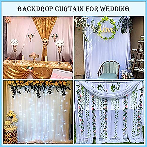 White Backdrop Curtains for Parties Wedding White Tulle Backdrop Curtains Drapes for Baby Shower Birthday Party Photo Booth Background Decorations 5 ft X 7 ft