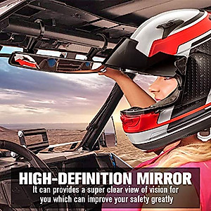 UTV RearView Mirror, ISSYAUTO 15" Ultra Clear SXS UTV Mirror with 1.75" Clamps and Convex Design Compatible with Polaris RZR 800 900 1000 Turbo PRO XP, Pioneer 1000, Arctic Cat Wildcat(2023+)