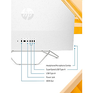 HP 2023 27-inch FHD IPS All-in-One Desktop PC AMD 4-Core Ryzen 3 5300U Radeon Graphics 16GB DDR4 512GB SSD 1TB HDD WiFi AC HDMI Webcam USB-C RJ-45 Wired KB Mouse Windows 11 Pro w/RE USB