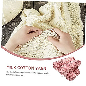 COHEALI 4pcs Colorful Gold Velvet Yarn Wool Yarn Knit Sweater Scarf Crocheting Supplies Crochet Thread Sewing DIY Wool Yarn Crochet Cotton Yarn Chenille Colorful Gold Velvet Pink Self Made