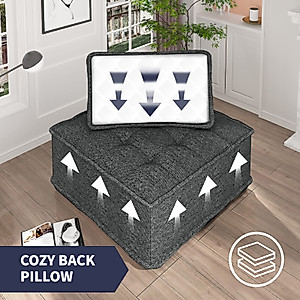 ZAFLY Modular Sectional Sofa Convertible L Shaped U Shaped Couch Sofa Living Room Furniture Sets Modern Armless Floor Sofa Couch for Living Room Bedroom, 3PCS (Dark Gray), Dark Grey