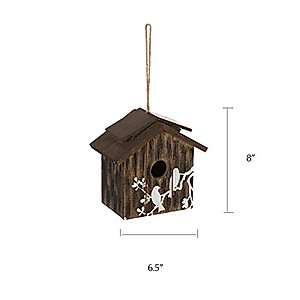 Topadorn Wooden Bird House Hanging Outdoor,Eco Friendly Materials and Decorative with Bird Printed