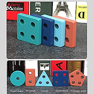 MCJL Children's Geometric Shape Toys Wooden Puzzle Toy Cubic Toy Baby Cube Shaped Cognitive Toys Birthday Present