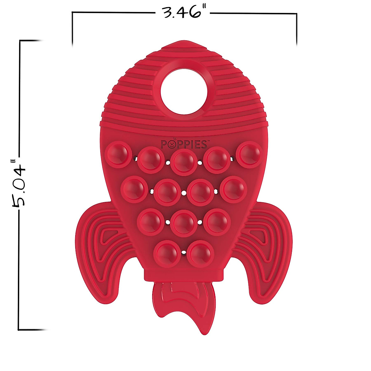 POPPIES Smiley The Star (Yellow) and RED The Rocket (Red) Bundle – Silicone Sensory Toy – BPA-Free – Infant Teether, Sensory, Bath Toy with Suction Cups and Textures to Stimulate Development