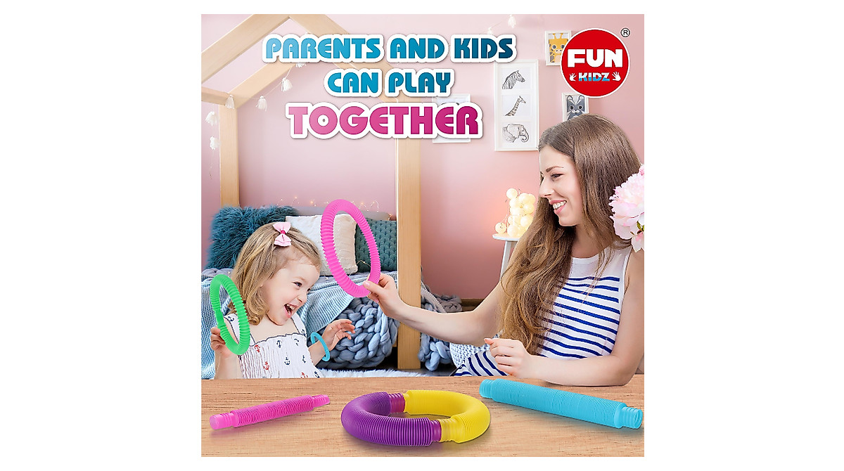 FunKidz Jumbo & Mini Fidget Pop Tubes – Fun Stress Relief Toy