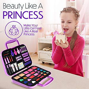 Toysical Makeup Kit for Girls, 51 PCS Pretend Makeup Set for Kids, Real Makeup Toys for Girls, Non Toxic, Princess Toys for Girls, Birthday Gift for 3 4 5 6 7 8 9 10 Years Old Children
