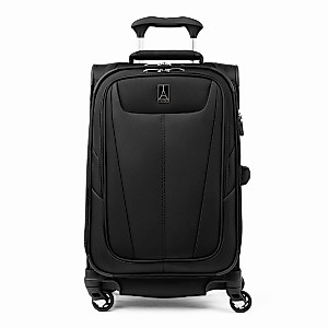 Travelpro Maxlite 5 Softside Expandable Luggage with 4 Spinner Wheels, Lightweight Suitcase, Men and Women, Black, Carry-on 21-Inch