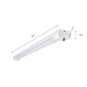 SYLVANIA 4FT LED SHOPLIGHT, 42 Watts, 4000K color temp, Ultra, Slim Design, Direct Plug with Pull Chain, Application 3-in-1, Energy Star (61451), Cool White, 1 Count (Pack of 1)