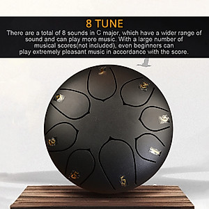 Vilihkc 6 inch 8 note Steel Tongue Drum,Percussion Instrument Handpan Drum C Key with Bag, Music Book and Mallets for Meditation Entertainment Musical Education Concert Yoga