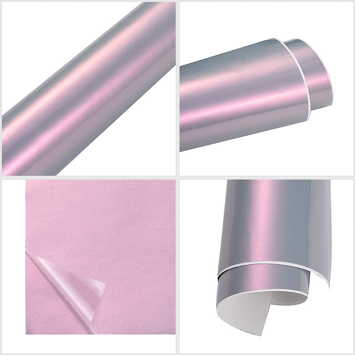 XhuangTech Chameleon Vinyl Wrap Grey to Red Adhesive Car Body Film Sticker Decal Sheet Roll Air Bubble Release DIY (Grey to Red, 60" x 11.8" （1.52M x 0.3M)