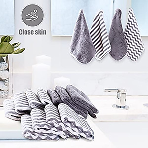 15 Pack Baby Washcloths - Super Soft Absorbent Wash Cloths for Boy and Girl, Newborn Essentials Baby Clothes, Gentle on Sensitive Skin for Face and Body, 10" by 10", Grey