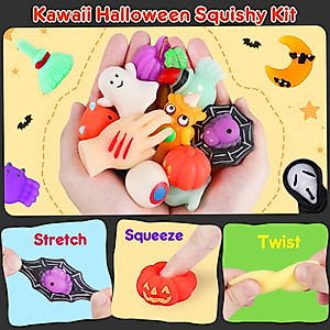 UMIKU 32 pcs Easter Eggs + 32 Mochi Squishy Toys Easter Egg Fillers Easter Basket Stuffers Mini Squishy Animal Squishy Plastic Easter Egg Hunting Easter Party Favors Gifts for Kids Boys Girls Random