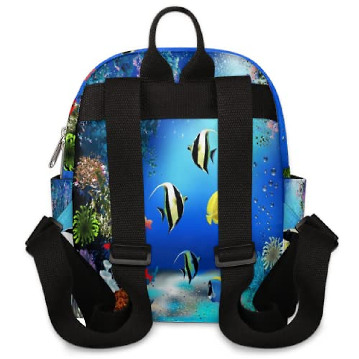 Mini Backpack for Women Backpack Purse Tropical Fish Coral Cute Small Travel Backpack Casual Bookbag Shoulder Bag for Girls Teens School Backpacks Lightweight Ladies Backpack Daypack