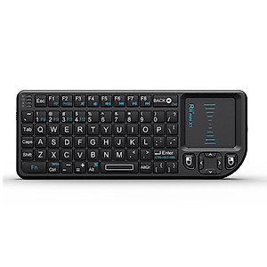 Rii 2.4G Mini Wireless Keyboard with Touchpad Mouse,Lightweight Portable Controller with USB Receiver Remote Control for Windows/ Mac/ Android/ PC/Tablets/ TV/Xbox/ PS3. X1-Black .