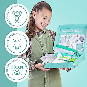 Tovla Jr Kids Montessori Cooking Tools Set - Kid Safe Kitchen Knives Gift Set - Childrens' Knife, Toddler Chopper, Vegetable Peeler ,Gloves,Cutting Board, Recipes and More