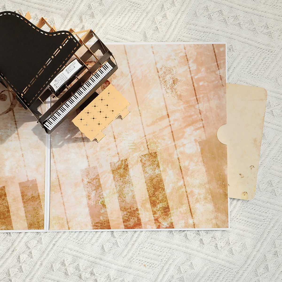 Paper Spiritz Piano Pop Up Card Happy Birthday Greeting Card, 3D Piano Card for Mother's Day, Music Lovers