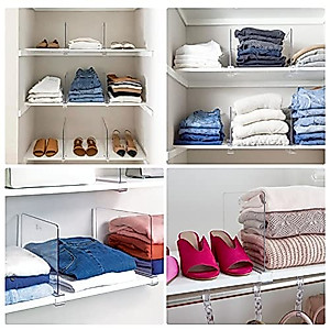 Fixwal 8pcs Acrylic Shelf Dividers for Closet Organization, Kitchen Cabinets, Bookshelves, Display Cabinets, Shoe Racks