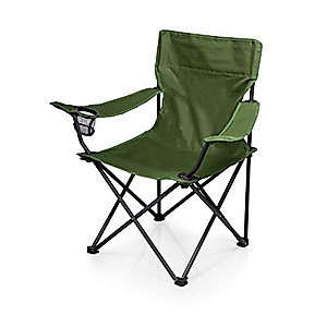 PTZ Camp Chair - Picnic Chair - Beach Chair with Carrying Bag, (Khaki Green)