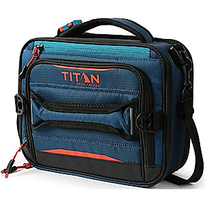 Arctic Zone Titan Deep Freeze Fridge Cold Expandable Insulated Horizontal Lunch Pack with 2X 250g High Performance Ice Walls, Blue