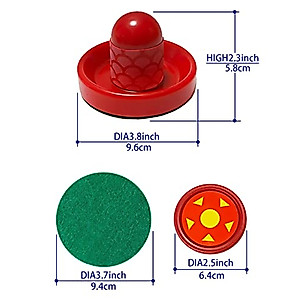 Joovon Air Hockey Pucks and Paddles, Non-Slip Strikers and Dynamic Air Hockey Pucks,Air Hockey Paddles for Adults and Kids,Replacement Accessories for Air Hockey Tables (Red and Black)