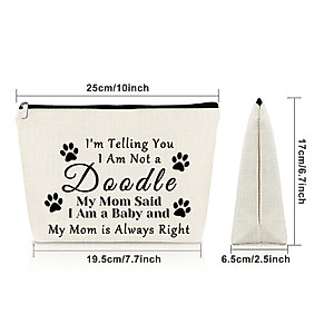 Sazuwu Doodle Mom Gift Doodle Dog Lover Gift Makeup Bag Mother's Day Gift for Doodle Mom Birthday Gifts for Friend Female Cosmetic Bag Doodle Dog Owner Gifts Christmas Gifts Cosmetic Travel Pouch