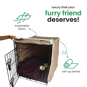 Molly Mutt Wild Horses Dog Crate Cover, 100% Cotton Canvas Cover with 2 Roll-Up Panels, Ideal for Dog or Cat Crate, Durable, Washable, and Free of Harmful Chemicals, 36" x 24" x 27"