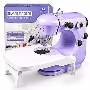 Sewing Machine, Portable Sewing Machine for Beginners with Light and Extension Table, Easy to Use & Safe for Kids, Best Gifts Suitable for DIY Home Travel, Space Saver