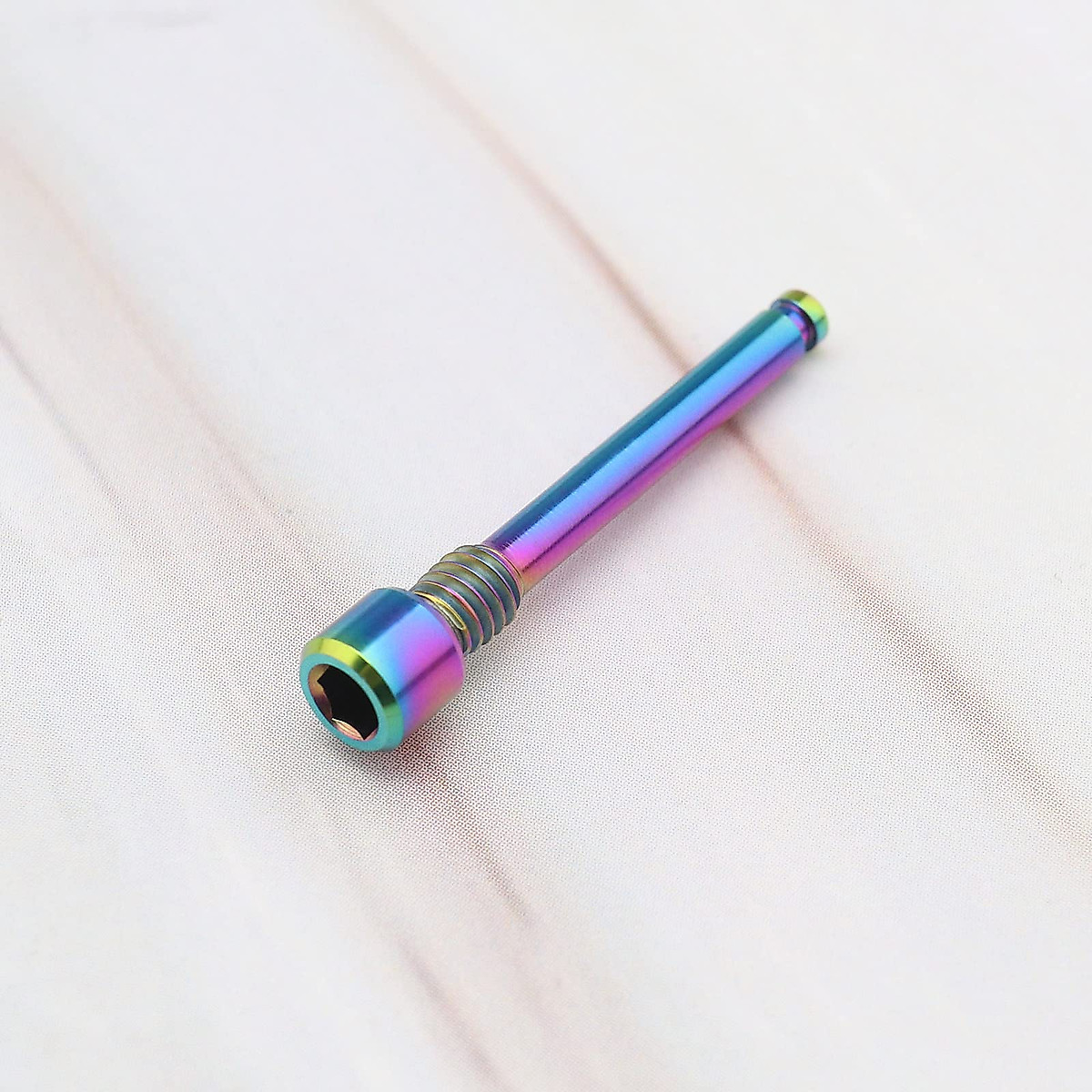 SING F LTD 2PCS M4 Titanium Bolts for Bicycle Disc Brake Pad Threaded Pin Inserts Screw Disc Brake Pad Pin Axle for Threaded Hydraulic Disk Caliper Dazzle Color