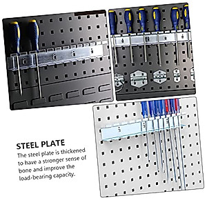 SOESFOUFU 1pc Screwdriver Holder Storage Rack Screwdriver Shelf Hook Hanger Garage Broom Holder Screw Organizer Hand Tool Holder Hook Tool Bolts Bolt Driver Holder Silver Steel Galvanized