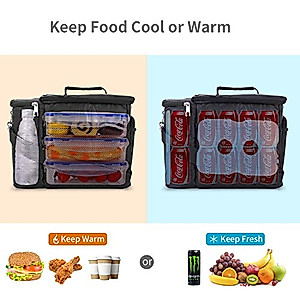 Top&Top Insulated Lunch Box Set and Cooler Bag for Men, Women (Tote Lunch Bag Includes 3 Reusable Meal Prep Containers + 2 Ice Pack + Detachable Shoulder Strap) Lunch Box for School, Office, Camping