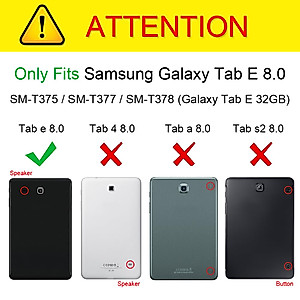 Fintie Case for Samsung Galaxy Tab E 8.0, [Corner Protection] Multi-Angle Viewing Stand Cover with Pocket for Galaxy Tab E 32GB SM-T378 / Tab E 8.0-Inch SM-T375 / SM-T377 Tablet, Purple