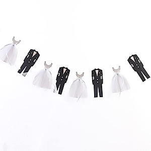 Bridal Shower Decoration Wedding Banners - Core Decorations for the Bride and Groom, Engagement Party Table Decorations, Wedding Dress Selection, Bridal Shower Decorations.Bride to Be Chair Banner, Bridal Shower Decoration (Bride and groom)