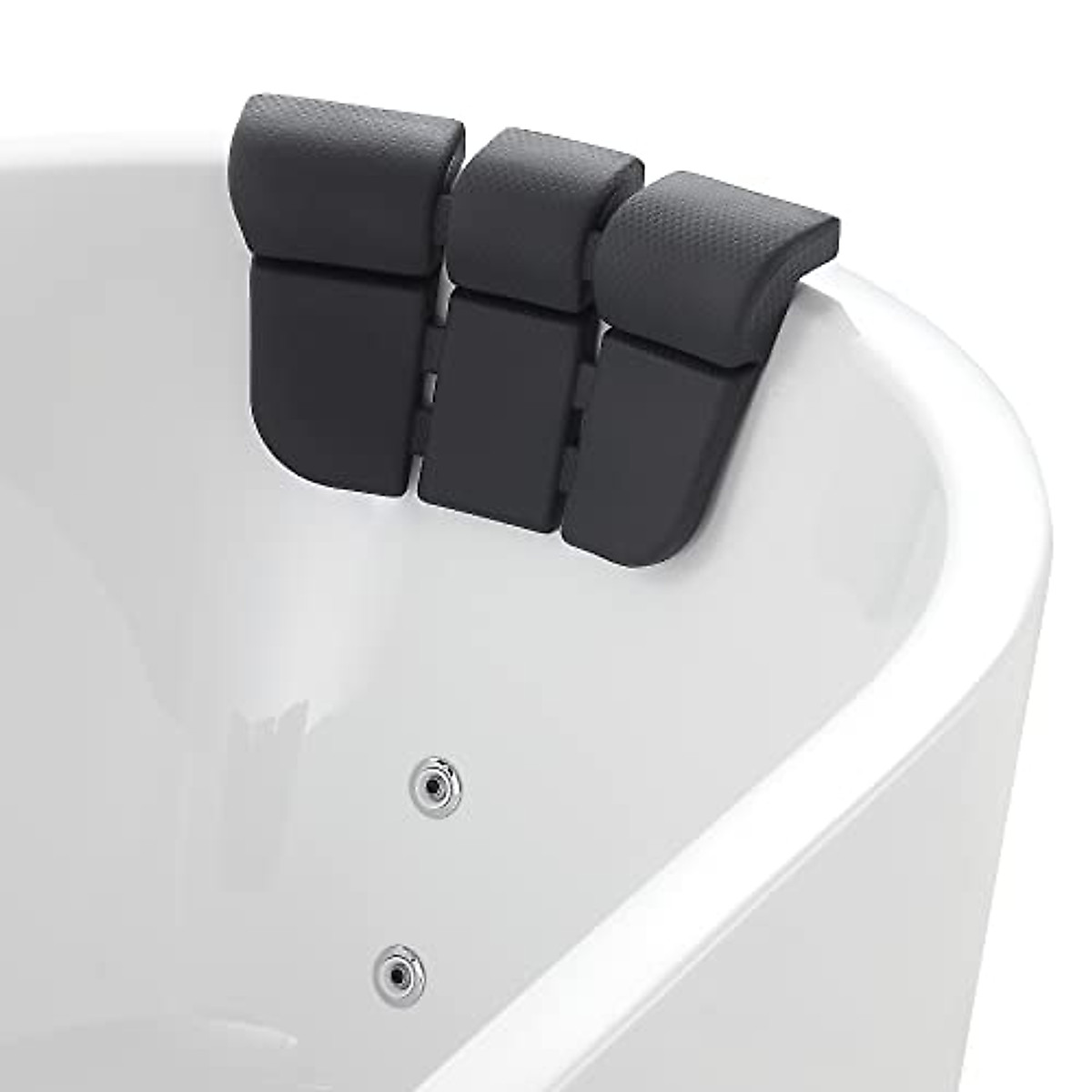 Empava 67" Freestanding Whirlpool Bathtub Oval with 8 Hydromassage Water Jets Luxury Acrylic Massage SPA Soaking Bath Tub in White Double Ended