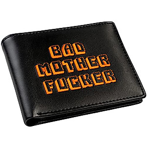 Miramax Officially Licensed Black/Orange Embroidered Bad Mother Leather Wallet
