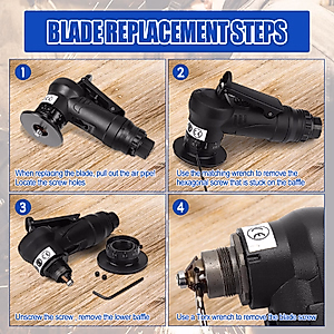 HSOKEW Mini Chamfering Machine, Handheld Air Beveling Machine Pneumatic Tool Air Beveling Edge Beveler for Metal Trimming Arc Corner Deburring Linear Beveling Trimming (Black,6*R+ 6*C blade+4*bearing)