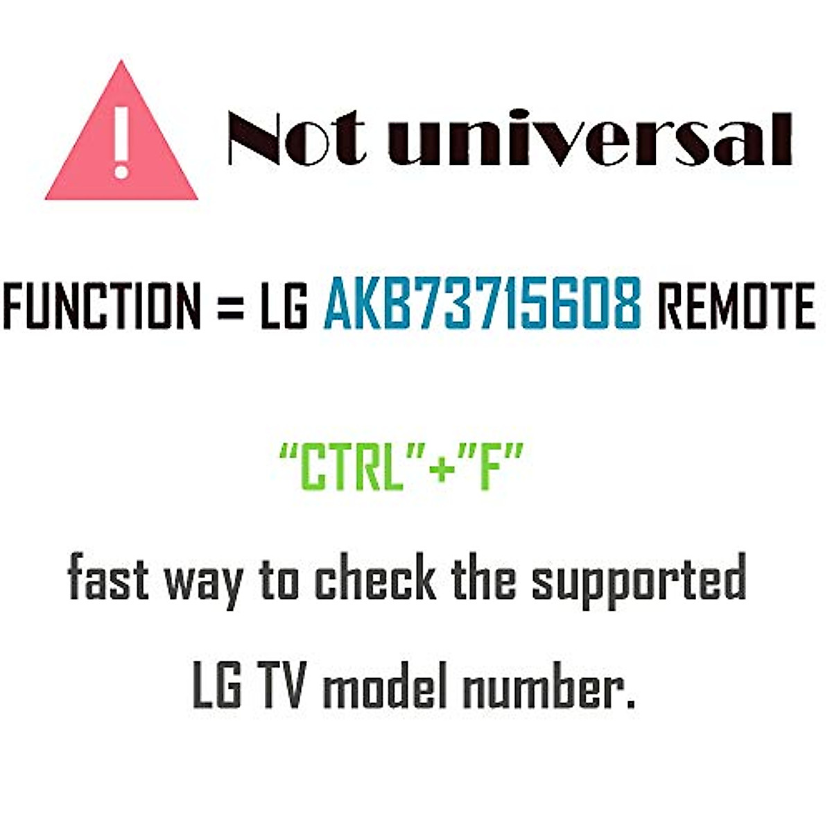 AKB73715608 Replacement TV Remote for LG 39LN5300 32LN530B 42LN5300 42LN5400 50LN5400 47LN5400 55LN5400 50LN5200 32LN5300 50LN5100 47LN5200 55LN5200 50PN4500 50PN6500 with GP Alkaline 2 pcs Batteries