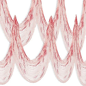 Moon Boat 364” x 30” Halloween Cheesecloth Decorations Creepy Cloth + Spider Web - Hallowmas Haunted House Indoor Outdoor Party Decor