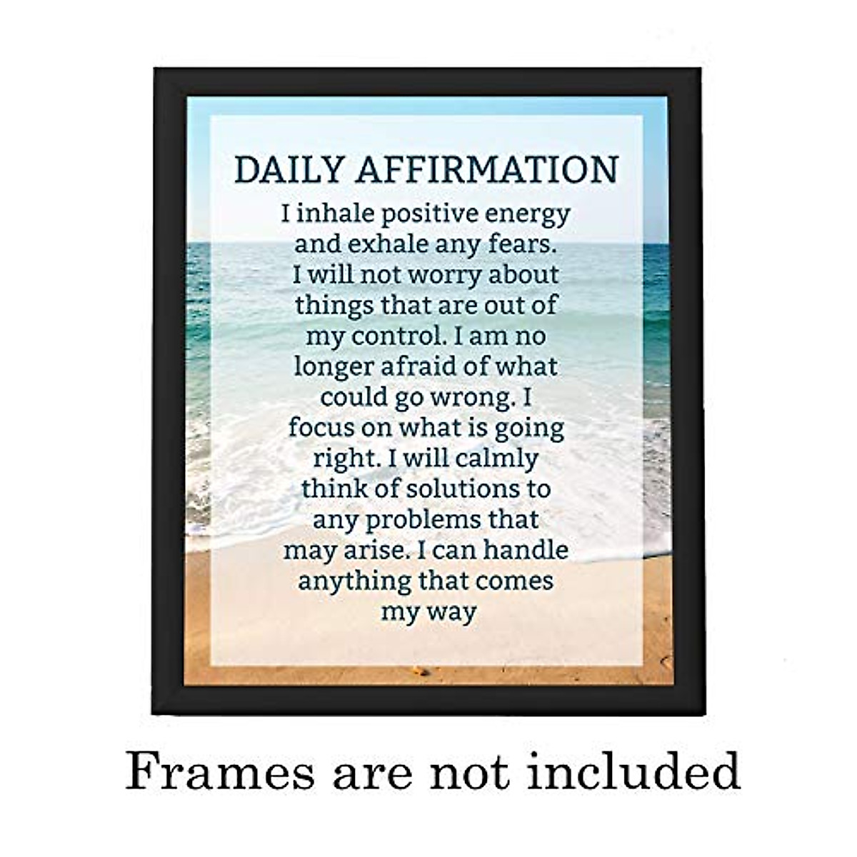 "Daily Affirmations- Self Talk"-8 x 10" Inspirational Poster Print. Motivational Wall Art-Ready to Frame. Ideal for Home Décor-Office Décor. Program Yourself to Win the Day! Great Gift for Graduates.