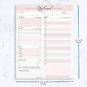 Daily Planner Notepad To Do Schedule- 50 Tear off Premium Stay Focused Made USA 8.5" x 11"