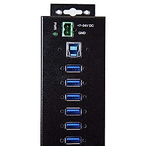 StarTech.com 10-Port USB 3.0 Hub with Power Adapter - Metal Industrial USB-A Hub with ESD & 350W Surge Protection - Din/Wall/Desk Mountable - High Speed USB 3.0 (5Gbps) - (5Gbps) Hub, TAA