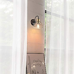 Globe Electric 51714 1-Light Wall Sconce, Dark Bronze, Antique Brass Socket, Clear Glass Shade, Wall Lighting, Wall Lamp Dimmable, Wall Lights for Bedroom, Kitchen Sconces Wall Lighting, Home Décor