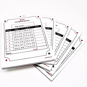 Progressive Score Pads, 2-Table (5 Pads, 50 Sheets Each) Enjoy The Original! Proudly Made in The USA.