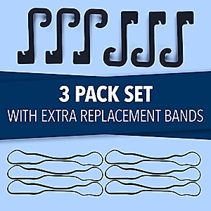 [3 Pack] Trash Can Locks for Animals - Trash Can Lid Lock for Wildlife & Raccoon Proof Garbage Cans - Keeps Outdoor Bins Secure - Fits Circular & Hinged Lids - 6 Trash Can Clips & 6 Heavy Duty Bands