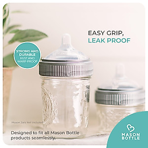 Mason Bottle Plastic Mason Jar Rings/Bands (Set of 3) Fits All Regular Mouth Mason Jars, Reusable and Rust-Free, Non-Toxic BPA Free (Silver, Regular-Mouth)