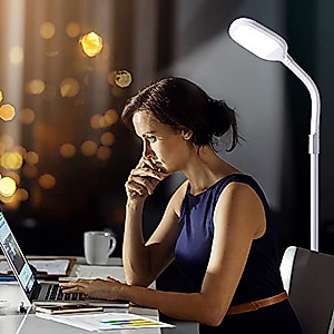 FHHKAAD LED Floor Lamp,15W 1200 Lumen Bright Reading Floor Lamp with 5 Color Temperatures,Stepless Dimmer,30 Mins Timer,Remote & Touch Control for Living Room ,Bedroom & Office,White